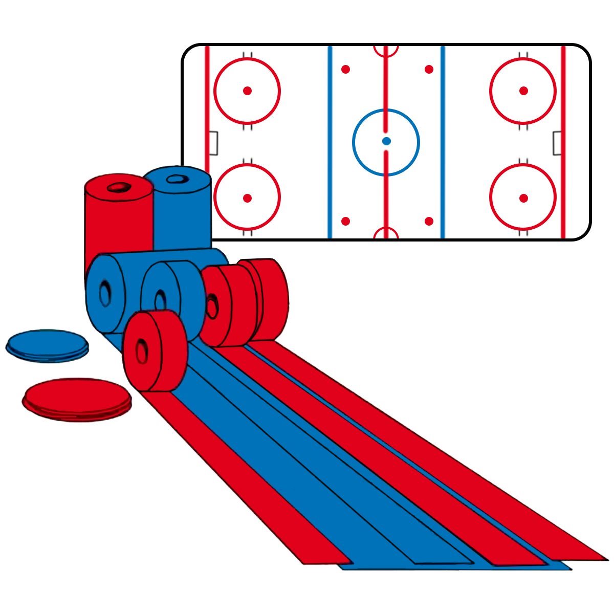 Ice Hockey Rink Paper Lines Set